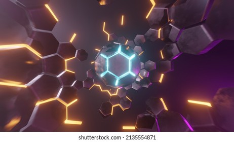 Visualization Nuclear Physics Core Illustration Abstract Stock ...