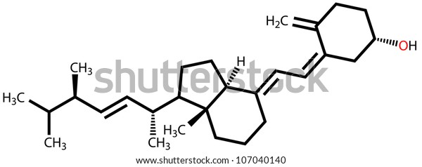 Vitamin D2 Ergocalciferol Structural Formula Stock Illustration 107040140