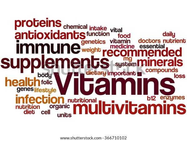 Vitamins Word Cloud Concept On White Stock Illustration 366710102 ...