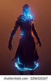 Void Wizard Mage Illustration Standing Pose Stock Illustration ...