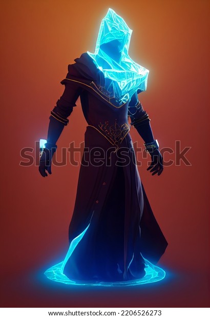 Void Wizard Mage Illustration Standing Pose Stock Illustration ...