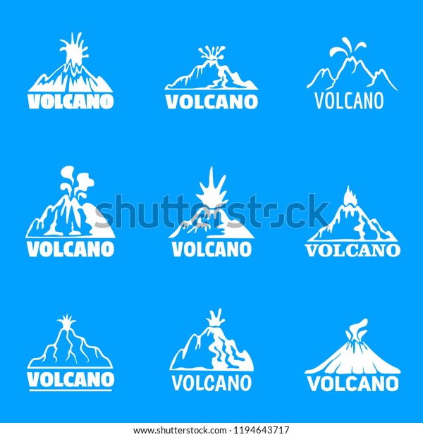 Volcano Eruption Lava Earthquake Logo Icons Stock Illustration ... Volcano Eruption Lava Earthquake Logo Icons Stock Illustration ...