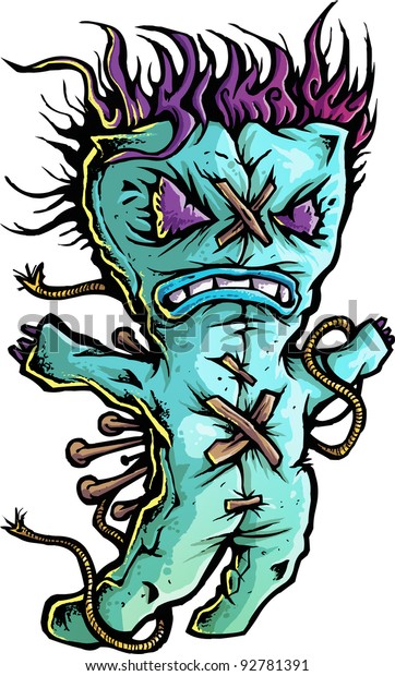 Voodoo Doll Blue Stock Illustration 92781391
