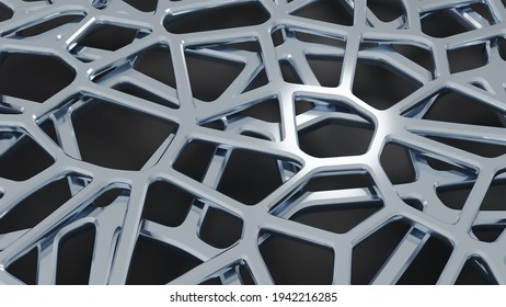 Voronoi Pattern Metal Structure 3d Illustration Stock Illustration ...