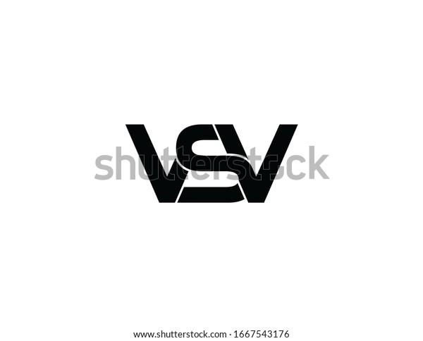 Vsv Original Monogram Logo Design Stock Illustration 1667543176 ...