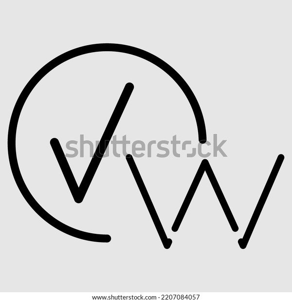 Vw Monogram Simple Logo Best Value Stock Illustration 2207084057 ...