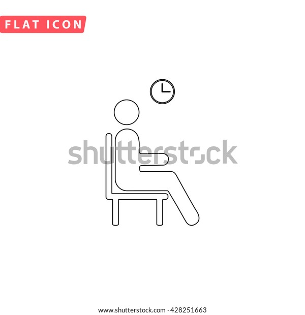 Waiting Black Outline Simple Pictogram On Stock Illustration 428251663 ...