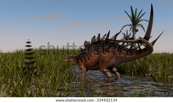 Walking Kentrosaurus Stock Illustration 334902134 | Shutterstock