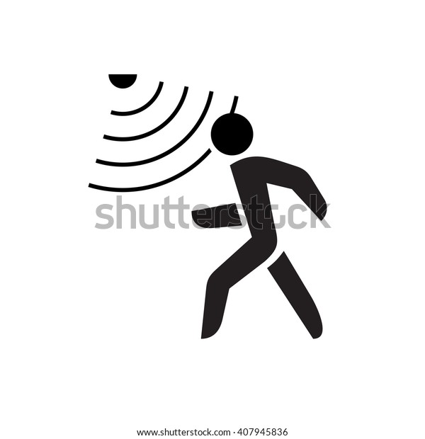 Walking Man Symbol Motion Sensor Waves Stock Illustration 407945836 ...