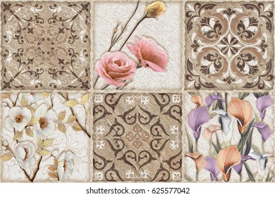Wall Floor Tiles Design Pattern Background Stock Illustration 625577042 ...