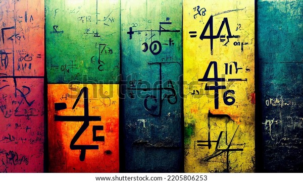Wall Full Mathematic Equation Mathematic Symbol Stock Illustration ...