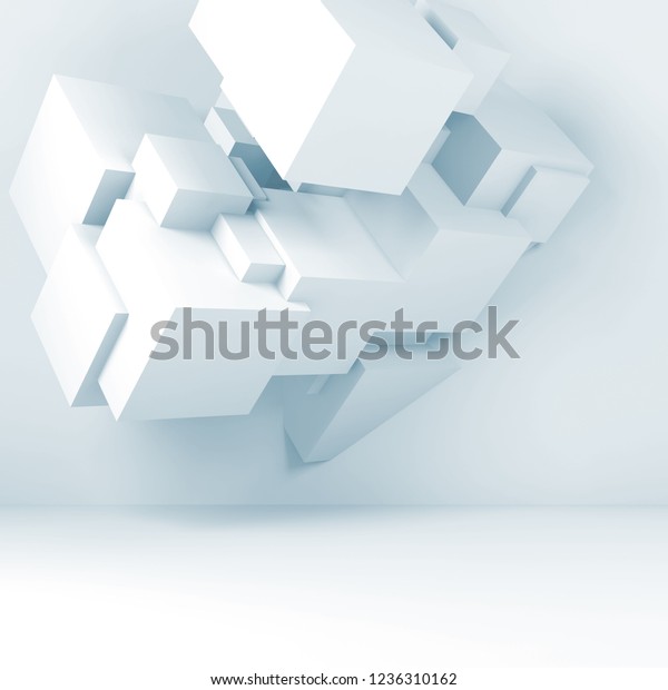Wall Installation Random Cubes Structure Empty Stock Illustration ...