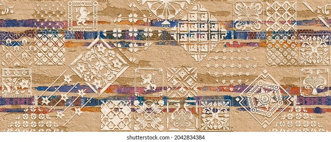 Wall Tile Design Decor Texture Wall Stock Illustration 2042834384 ...