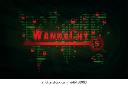 Wannacry On World Map Binary Code 스톡 일러스트 646458988 | Shutterstock