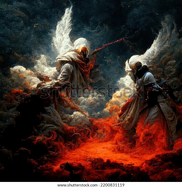 War Between Heaven Hell Stock Illustration 2200831119 | Shutterstock