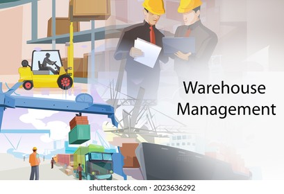 Warehouse Management Illustration E Learning Stock Illustration ...