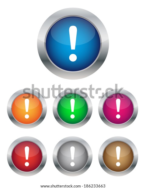 Warning Buttons Vector Available Stock Illustration 186233663 ...