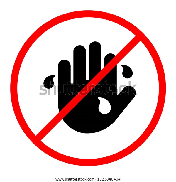 Warning Do Not Use Wet Hands: ilustración de stock 1323840404 ...