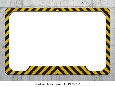 Construction Warning Border Frame On White Stock Vector (Royalty Free ...