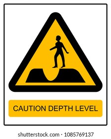 Warning Sign Caution Depth Level Isolated Stock Illustration 1085769161 ...