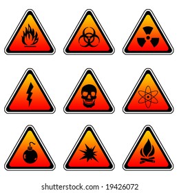 Warning Sign Compilation Set Various Symbols Stock Illustration 19426072