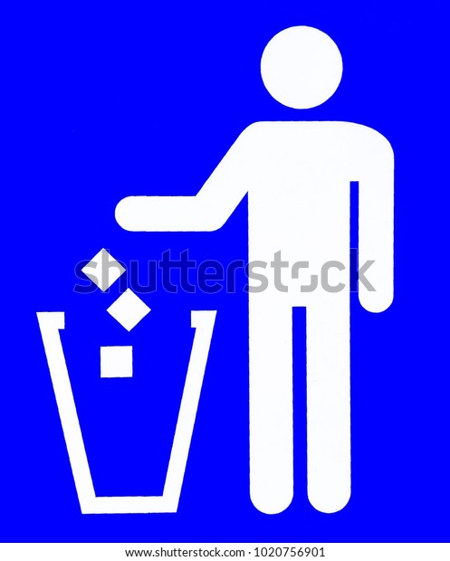 Warning Sign Drop Garbage Into Trash Stock Illustration 1020756901 ...