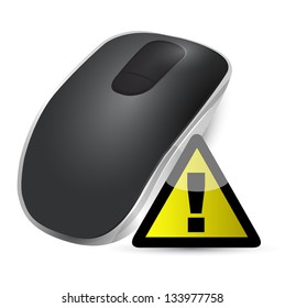 Warning Sign Wireless Computer Mouse Isolated 스톡 일러스트 133977758 ...