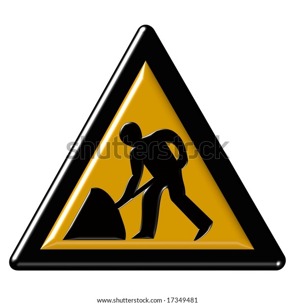 Warning Sign Worker Stock Illustration 17349481
