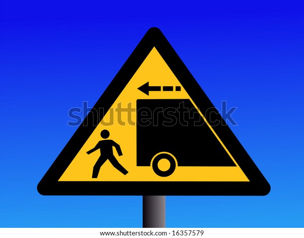 Warning Trucks Reversing Sign On Blue Stock Illustration 16357579 Warning Trucks Reversing Sign On Blue Stock Illustration 16357579