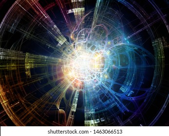 Illuminated Three Dimensional Geometry Structure Space 스톡 일러스트 ...