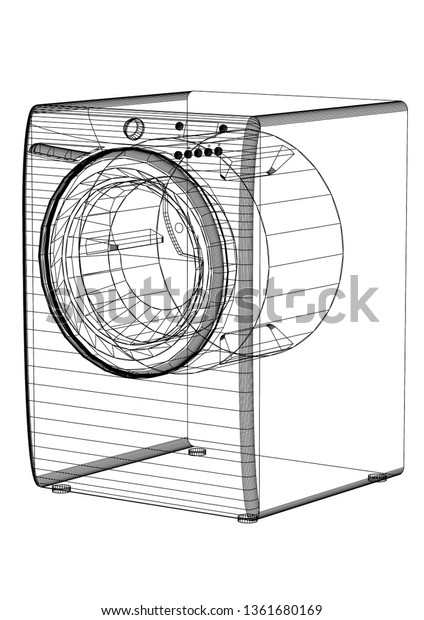 Washing Machine 3d Renderings Stock Illustration 1361680169 | Shutterstock