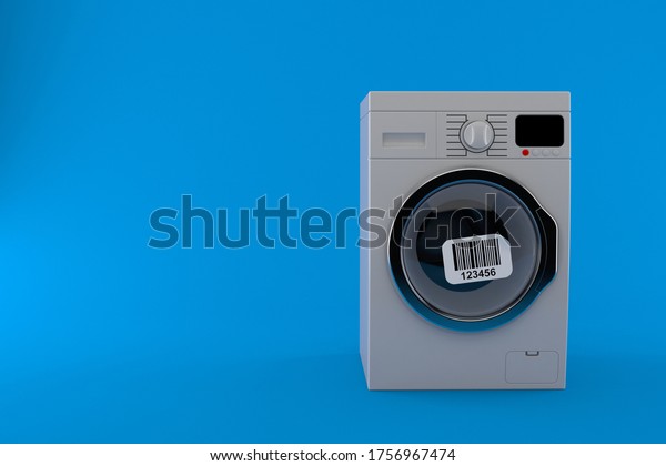 Washing Machine Barcode Sticker Isolated On Stock Illustration ...