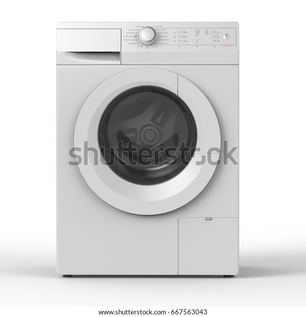 Washing Machine Front View 3d Rendering Stock Illustration 667563043 ...