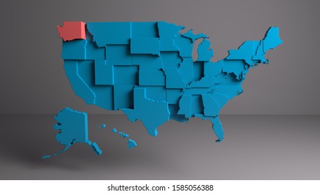 3d Usa State Map Stock Vector (Royalty Free) 37739845