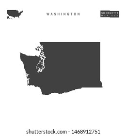 Washington Us State Blank Map Isolated Stock Illustration 1468912751 ...