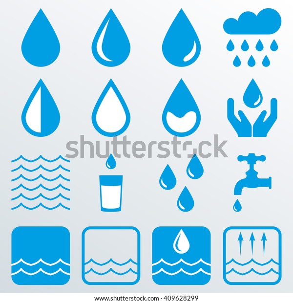 Water Icon Set Stock Illustration 409628299 | Shutterstock