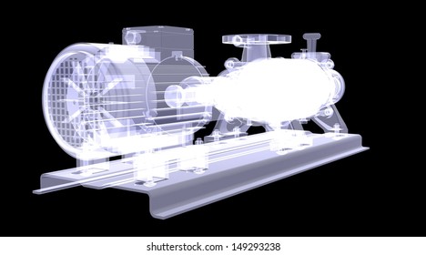 Water Pump Xray Render On Black Stock Illustration 149293238 | Shutterstock