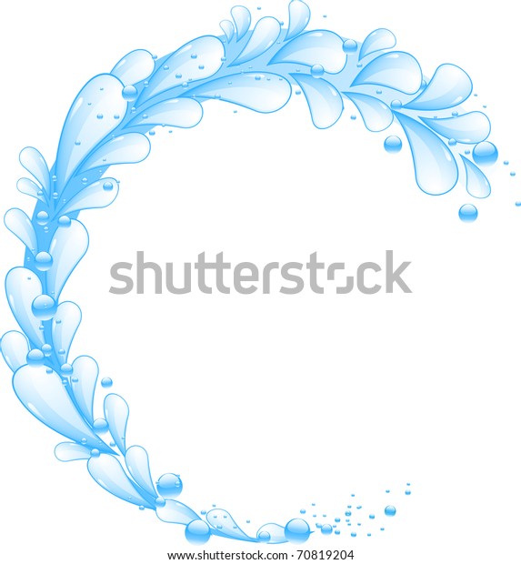 Water Splash Circular Border Stock Illustration 70819204