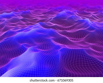 Water Surface Grid Color Background Abstract Stock Illustration ...