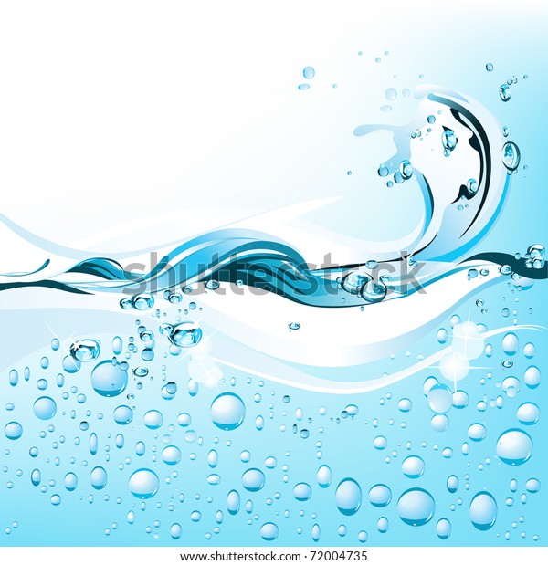 Water Wave Raster Version Vector Illustration Stock Illustration 72004735