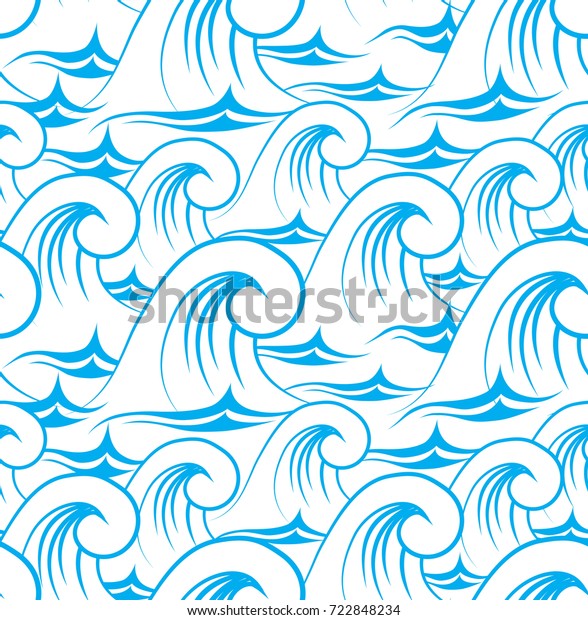 Water Wave Seamless Pattern Texture Background Stock Illustration ...