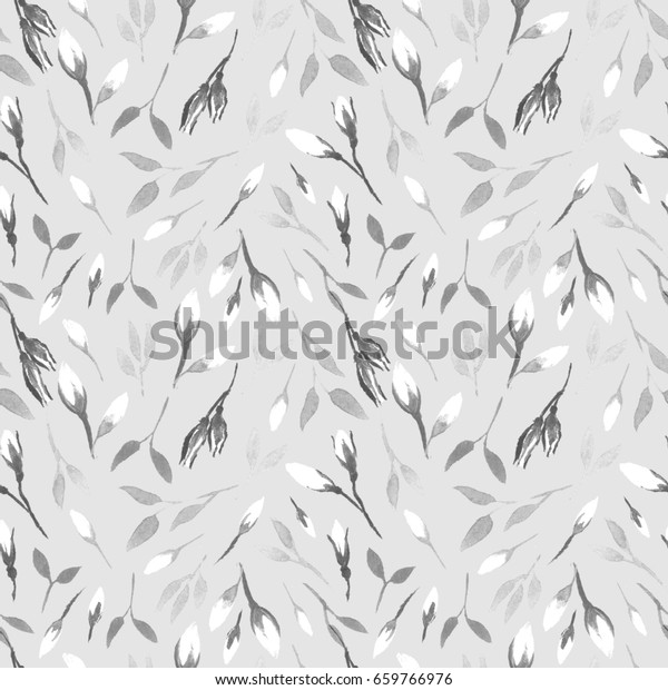 Watercolor Bud Repeat Pattern Seamless Pattern Stock Illustration ...