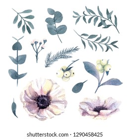 Watercolor Elements Set Stock Illustration 1290458425 | Shutterstock