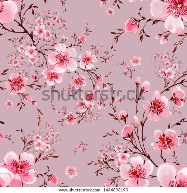 Watercolor Hand Painted Seamless Pattern Beautiful 库存插图 1444696193 Watercolor Hand Painted Seamless Pattern Beautiful 库存插图 1444696193