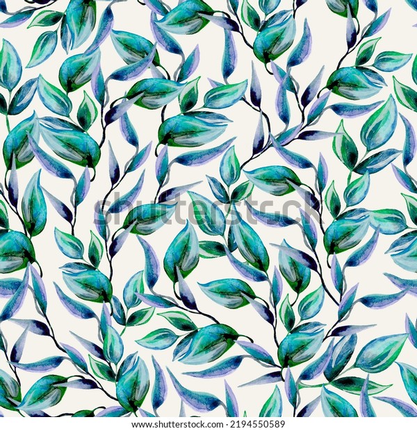 Watercolor Leaf Patternseamless Pattern Can Be Stock Illustration ...