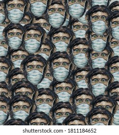 582 Monkey face repeat pattern Images, Stock Photos & Vectors ...