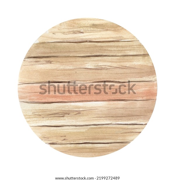 Watercolor Rustic Round Table Illustration Light Stock Illustration ...