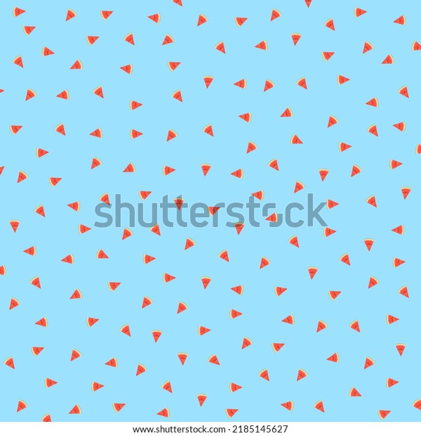 Watermelon Pattern Wallpaper Blue Background Stock Illustration ...