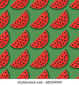 Watermelon Slice Seamless Pattern Isolated On Stock Vector (Royalty Free) 677448505 | Shutterstock