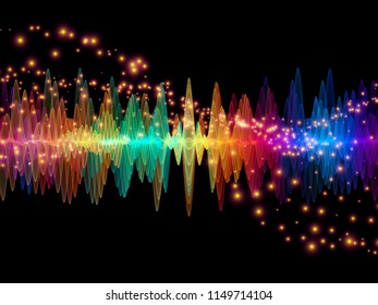 Wave Function Series Background Design Colored Stock Illustration ...